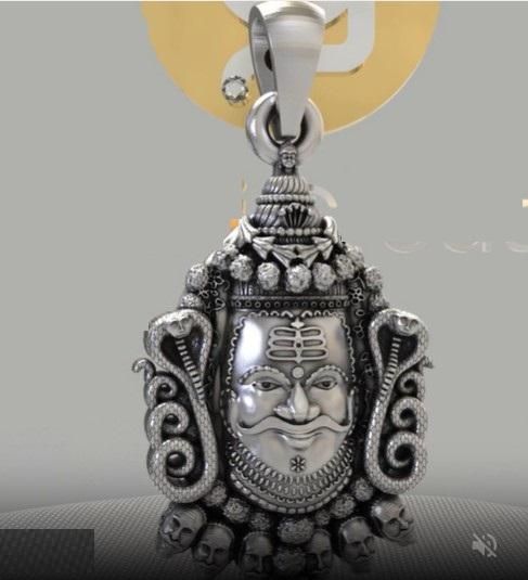 Silver Mahakal Pendant WIth Chain – Ram Mandir Store